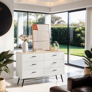 Rustic Dresser Chest with 6-Deep Drawers for Bedroom, Wood Organizer ...