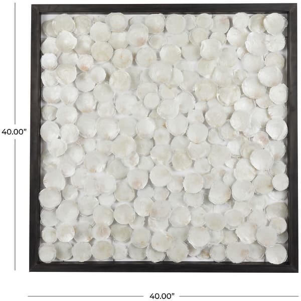 White Capiz Shell Handmade Dimensional Overlapping Geometric Framed ...