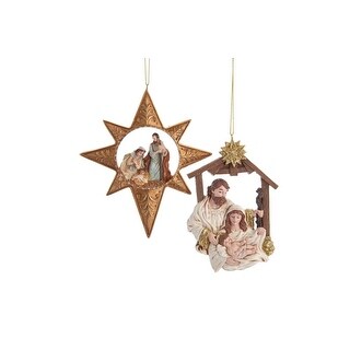 Pack of 12 Brown and Beige Nativity Holy Family Christmas Ornaments 5 ...