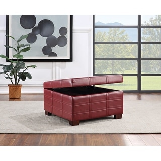 OS Home and Office Furniture Detour Strap Square Storage Ottoman in ...