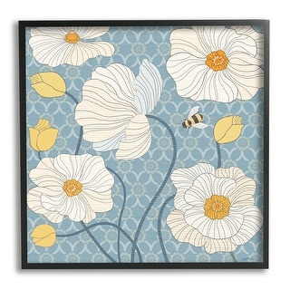 Stupell Poppies with Trellis Pattern Frame Wall Art design by Jennifer ...