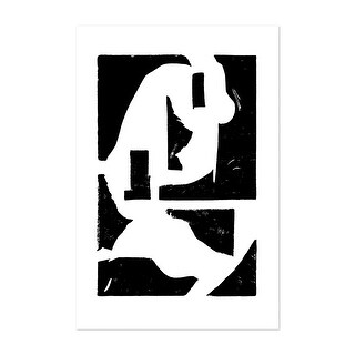 Dancing Spaces 3 Linocut Abstract Black White Art Print/Poster - Bed ...