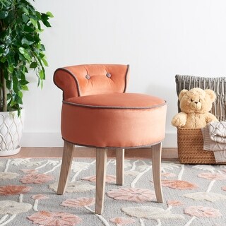 SAFAVIEH Aja Orange Vanity Stool - 17.9" x 19" x 22.8" - 18Wx19Dx23H ...