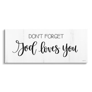 Stupell God Loves You Spiritual Calligraphy Script Phrase Canvas Wall ...