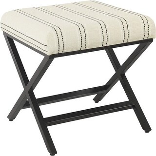 Modern Square Ottoman with Metal X Base - Bed Bath & Beyond - 39688465