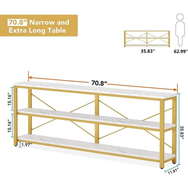 70.8 Inches Console Table 3 Tiers TV Stand Sofa Table - Bed Bath ...