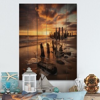 Designart "Beach Photo Golden Sands XXIII" Nautical & Beach Print on ...