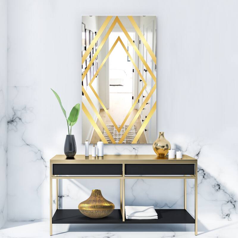 Designart 'Capital Gold Essential 21' Glam Mirror - Modern Decorative ...