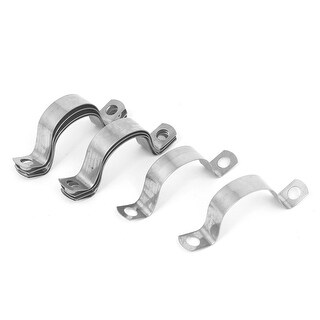 25mm 1-inch Arch High Stainless Steel Pipe Strap Clamp Clip Silver Tone ...