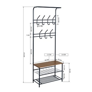 Clothes Rack Heavy Duty Metal Garment Rack Small Entryway Bench with ...