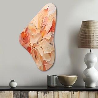 Designart - Minimalism Peach Flowers - Birds Of Paradise Metal Wall Art ...