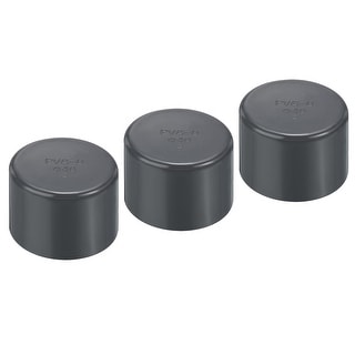 UPVC Pipe End Cap Fitting, 3 Pack Furniture Grade Plug Coupling Grey ...