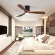 52" Wood Ceiling Fan with Smart App, 18W 3-Color LED, Quiet DC Motor ...