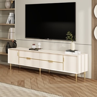 Modern Beige 79-inch TV Stands with 6 Storage Spaces - Bed Bath ...