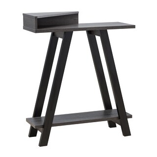 Baki 38 Inch Modern Wood Side Console Table, Corner Compartment, Black ...