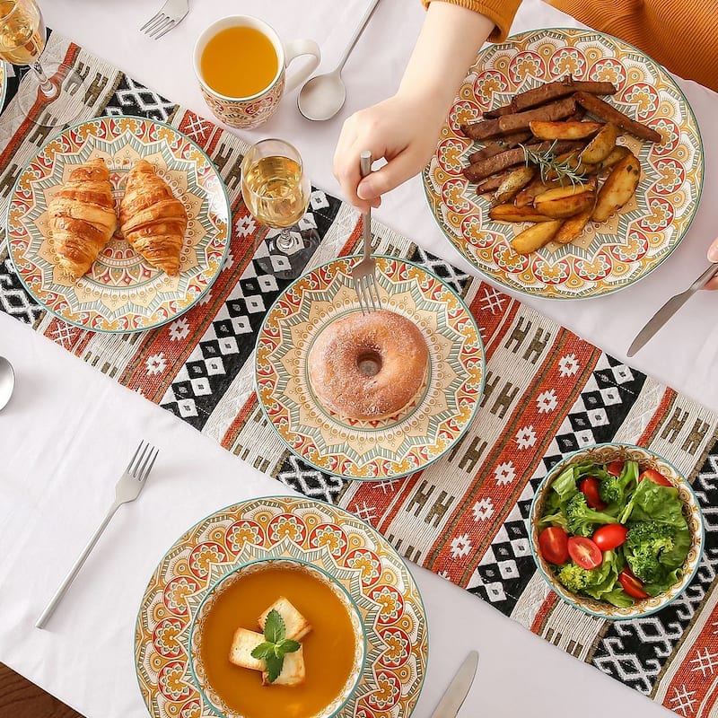 vancasso Mandala Bohemian Porcelain Dinnerware Set (Service for 4 ...