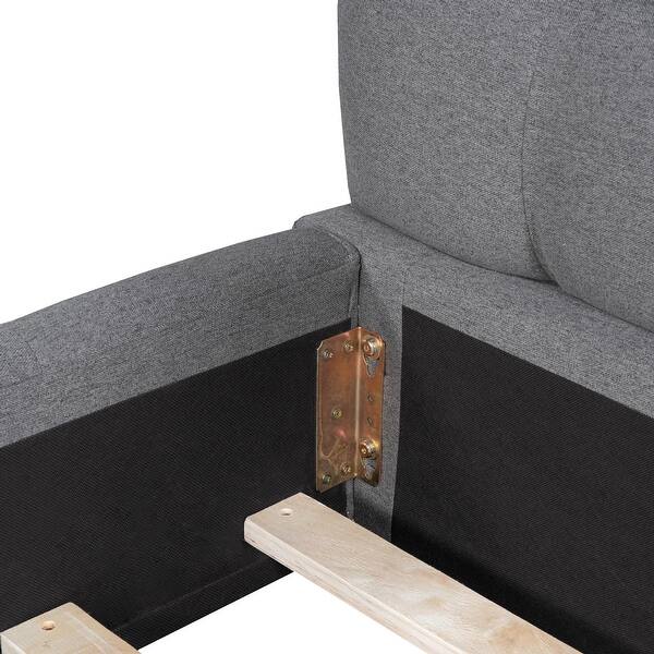 Platform Grounded Bed with Solid Frame and Thick Fabric - Bed Bath ...