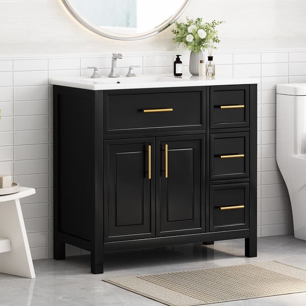 mat black vanity unit