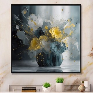 Designart "Yellow White Hyacinth Scenery Iii" Floral Hyacinth Framed ...