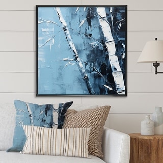 Designart "Serenity In Wild Blue Bamboo I" Bamboo Framed Wall Decor ...