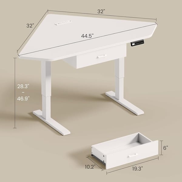 Small Corner Desk Triangle Computer Desk Corner Electric Standing Desk ...
