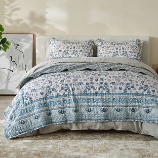 Patina Vie Maison Vintage-Inspired Floral Reversible Quilt Set with ...