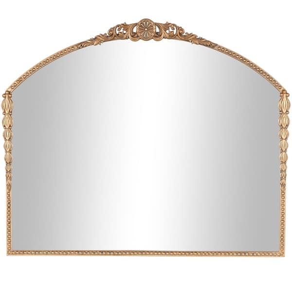 Metal Scroll Orante Antique Arch Room Wall Mirror with Beaded Frame ...