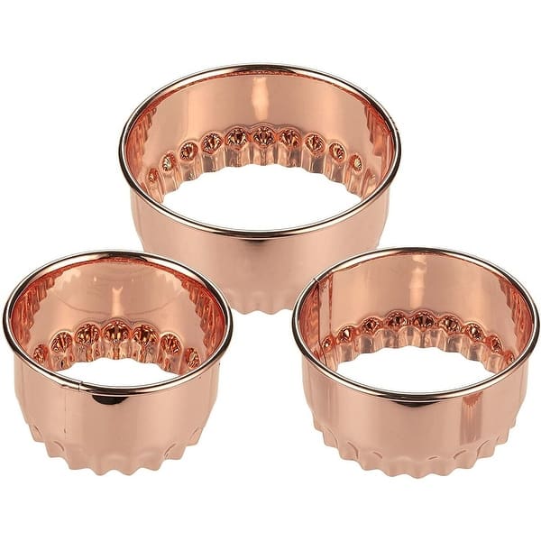 3-Piece Copper Cookie Cutters Set with Crinkle Fluted Edge - Bed Bath ...