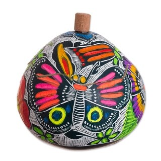 Novica Handmade Multicolored Paradise Gourd Decorative Jar - Bed Bath ...