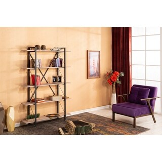 Manufactured Wood Bookcase 5 Shelves Modern Bookcase - Bed Bath ...