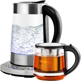 Electric Glass Kettle 1.7 Liter & 4 Variable Temperature Setting with ...