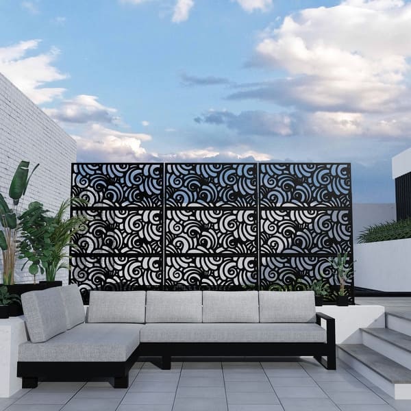 Metal Privacy Screen Panel Free Standing Spray - 76x47 - Bed Bath ...