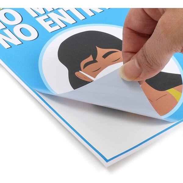 Face Coverings Required Signs, "No Mask No Entry" (5 x 7 In, 6 Pack ...