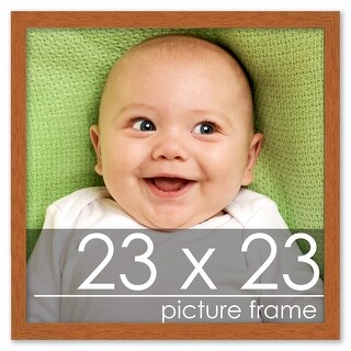 23x23 Traditional Honey Pecan Complete Wood Square Picture Frame with ...