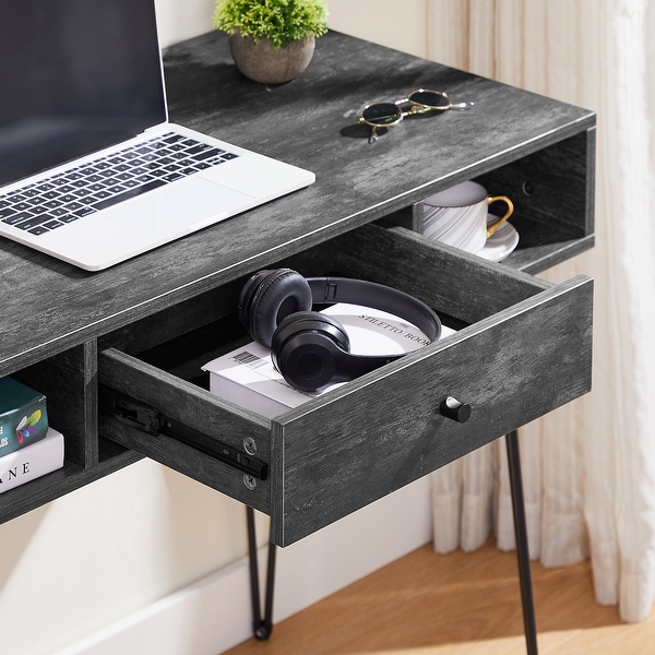 VECELO 39.3 Home Office Work Table with Drawers Computer Desk Writing Study 39 Inch Hairpin Legs Bed Bath Beyond 31950987