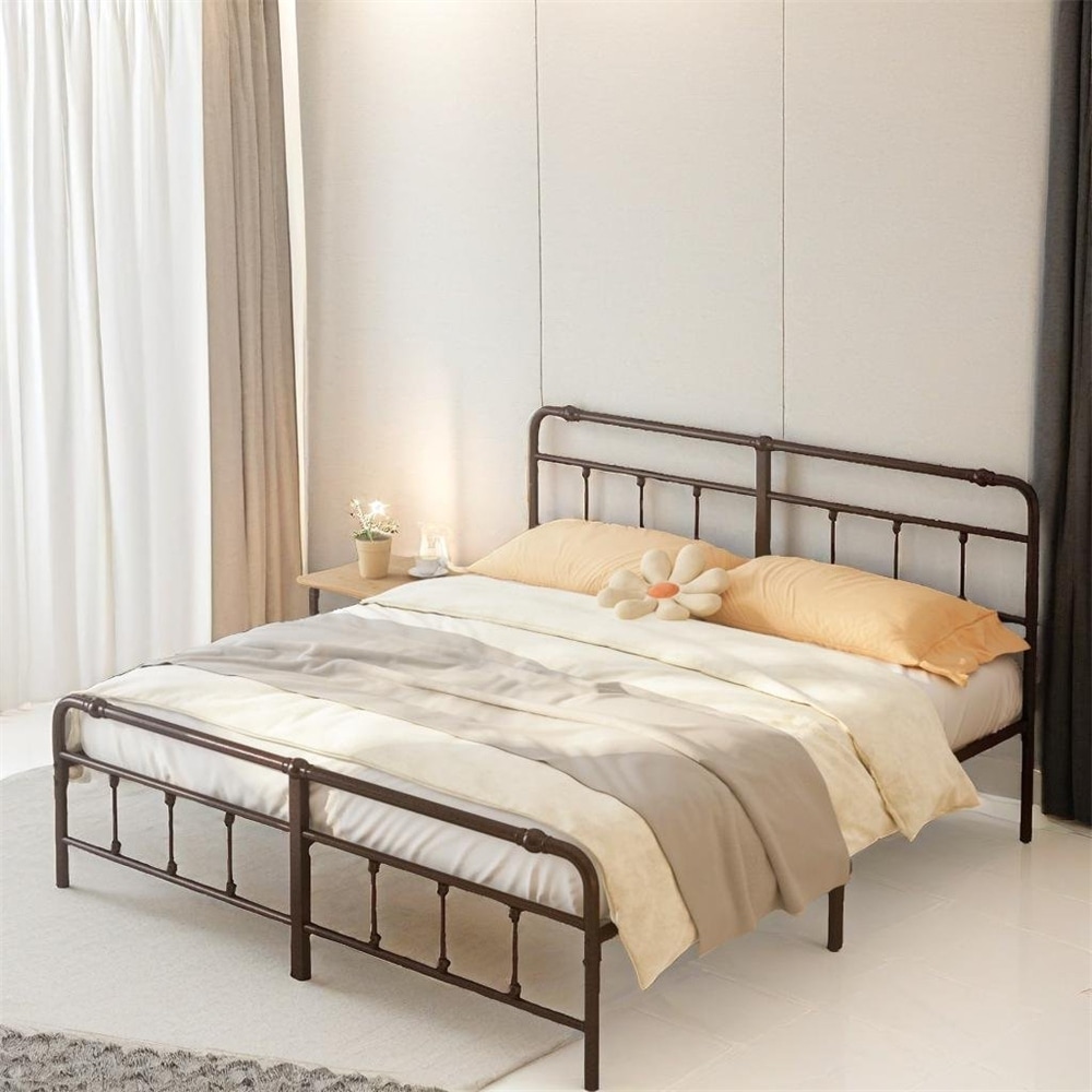 Metal Bed Frame Wrought Iron Bed Frame Iron Platform Bed Frame - On ...