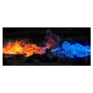 Designart 'Blue and Red Fire' Contemporary Metal Wall Art - Bed Bath ...