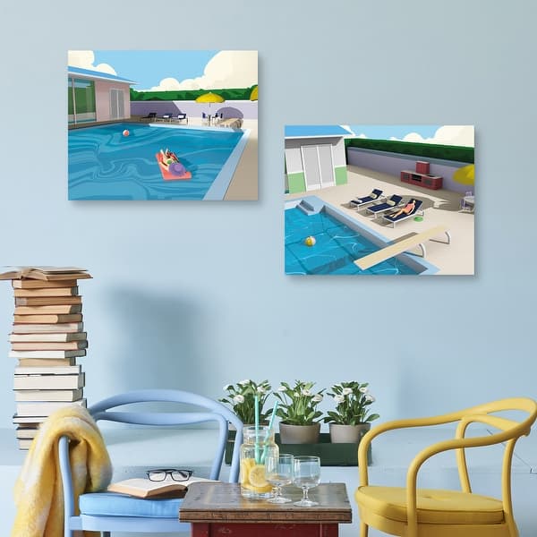 Poolside Chill & Staying Afloat by Kristine Hegre Canvas Art Prints - Bed Bath & Beyond - 39032726