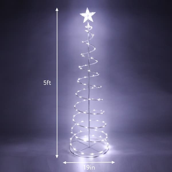 Syncfun 5FT Christmas Spiral Tree Yard Light with 100 Pre-Lit Warm ...