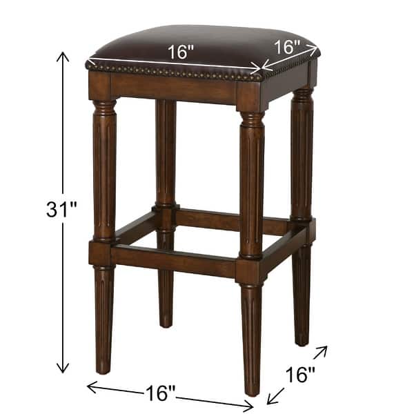 Manchester Solid Wood Square Upholstered Seat Bar Stool - Bed Bath ...