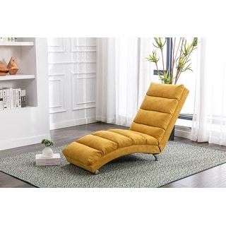 Modern Long Lounger Linen Chaise Lounge Indoor Chair for Living Room ...