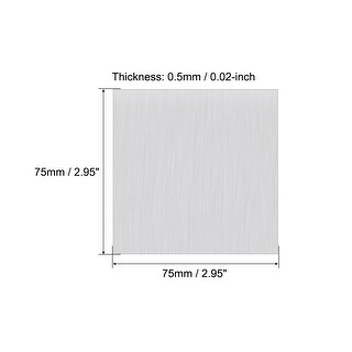 75mm x 75mm x 0.5mm Rectangle 6061 Aluminum Sheet Flat Metal Plate ...