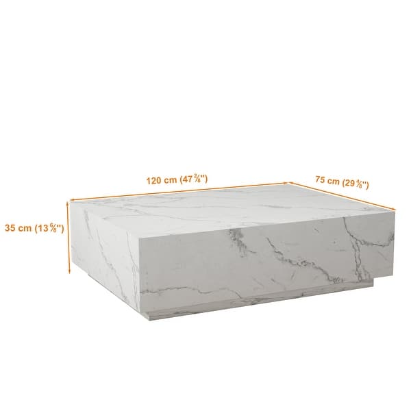 Faux Marble Solid Block Rectangular Coffee Table - Bed Bath & Beyond ...