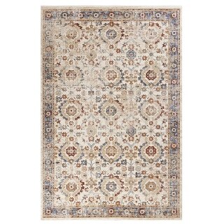 5' X 8' Ivory And Blue Floral Vines Area Rug - 5' Octagon - Bed Bath ...