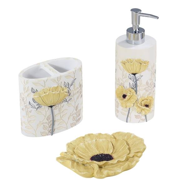 Avanti Marielle 3 Pc Bath Accessory Set - Yellow - Bed Bath & Beyond ...