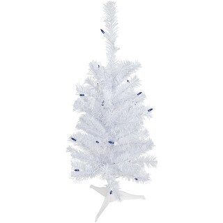 2' Woodbury White Pine Slim Artificial Christmas Tree, Blue Lights - 2 ...