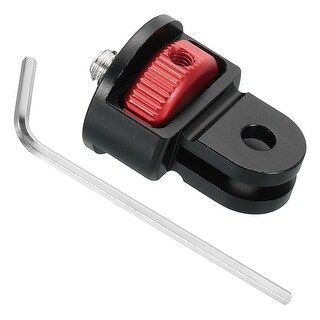 Aluminum 1/4" Thread Camera Tripod Mount Conversion Adapter, Black Red ...