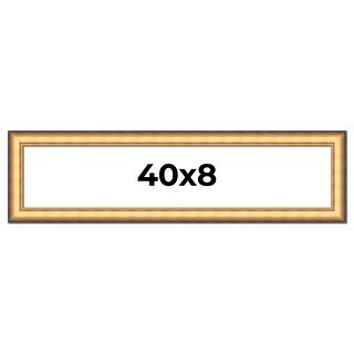 40x8 Frame Gold Plein Aire Solid Wood Picture Frame Width 2 Inches ...