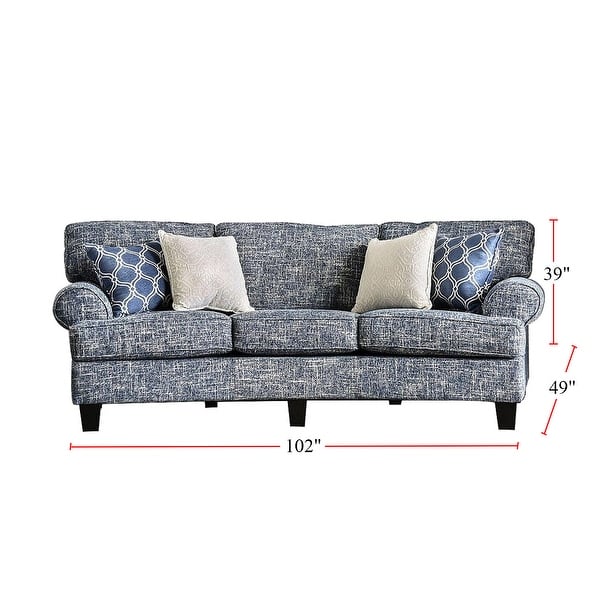 Burlap Weave Sofa with Tapered Legs Design in Blue - Bed Bath & Beyond ...