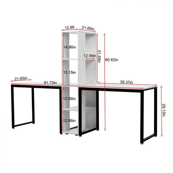 Two Person Computer Desk Double Workstation With Drawer Large Dual Work ...
